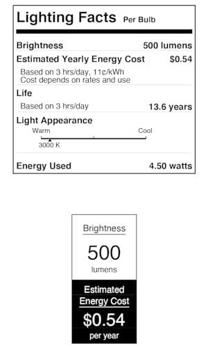 Westinghouse 5265120 4.5 Watt (60 Watt Equivalent) B11 Dimmable Clear Filament LED Light Bulb, Candelabra Base, 6 Pack