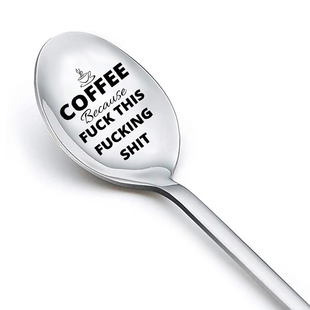 Funny Coffee Spoons Gifts for Best Friend Christmas Gifts for Women Birthday Gifts for Teen Girls Boys Stocking Stuffers for Men Inspirational Encouragement Gifts for Coworkers Leaving Gift Ideas