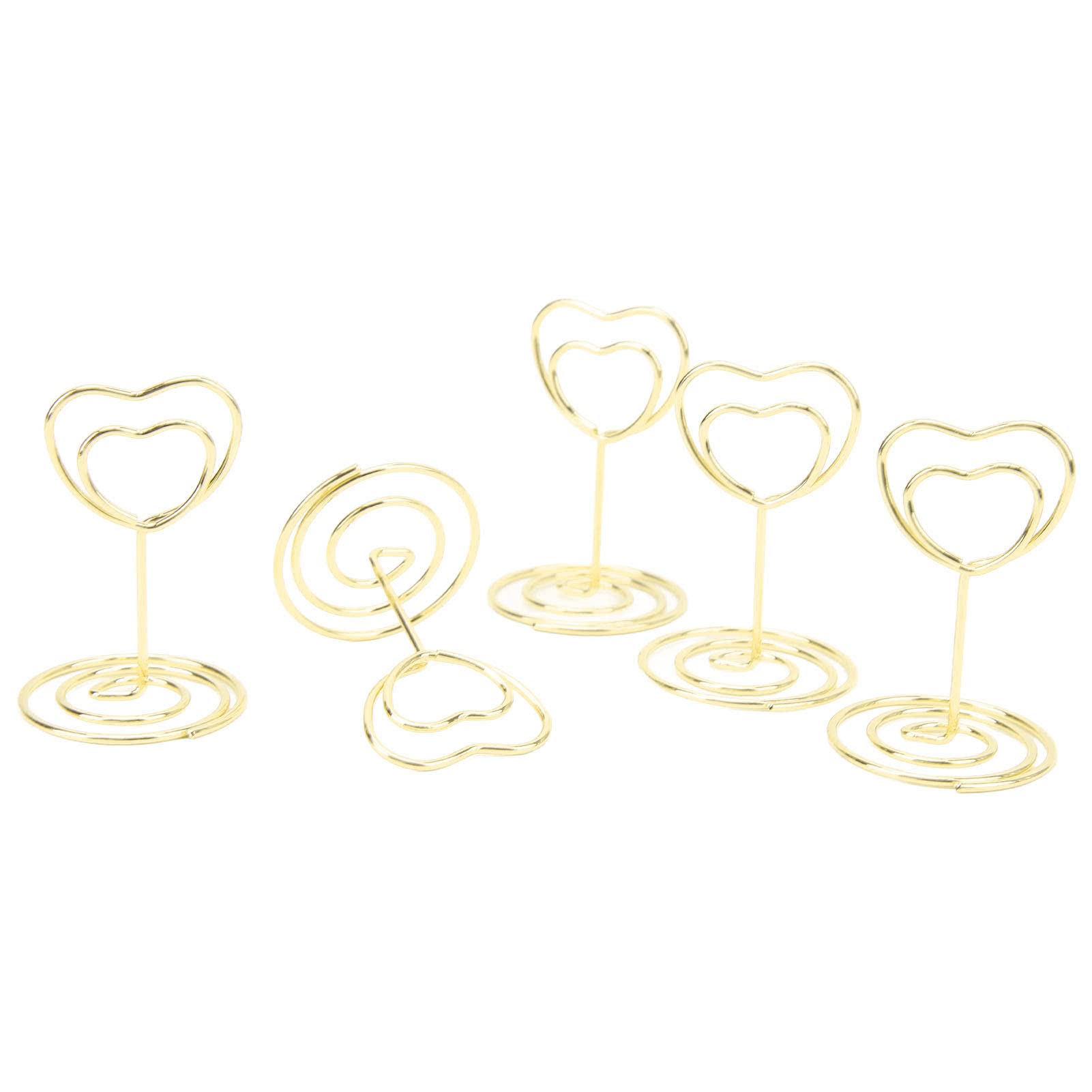 20Pcs Table Number Holder Heart Shaped Table Number Stands Stable Sturdy Table Card Holder Stand Metal Table Sign Holders Place Card Holder for Wedding Centerpieces Bridal Shower Birthday(Gold)