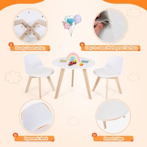 KOTEK Kids Table and Chair Set, Kids Activity Table and 2 Chair with Padded Seat for Ages 3-8, Toddler Table Set for Playroom, Kindergarten, Bedroom