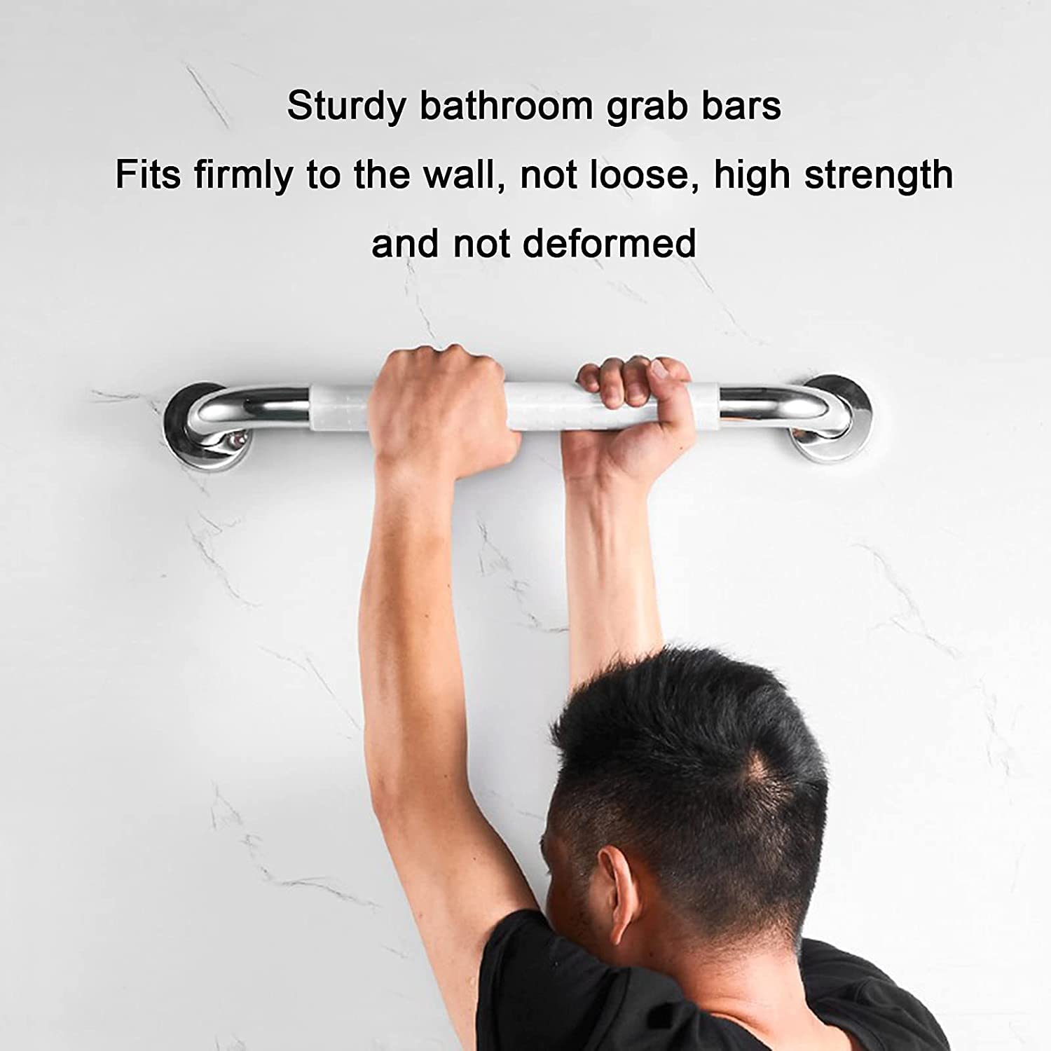 Shower Grab Bar Shower Handle Shower Handle for Bathtub,Toilet, Bathroom,Kitchen,Stairway Handrail (Color : White, Size : 27.5inch/70cm)