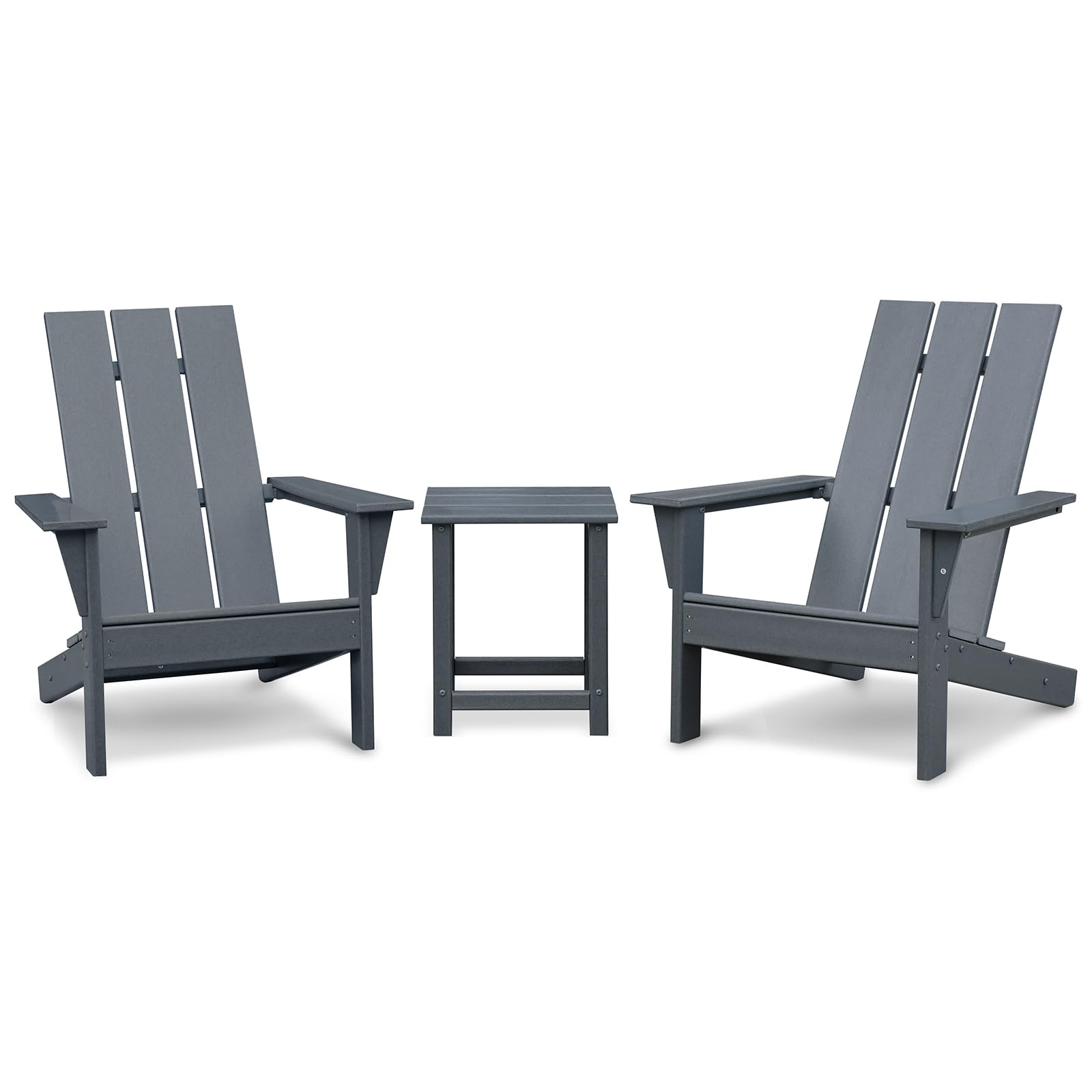 ATR ARTTOREAL Adirondack Chair Set of 2 with Table, HDPE Firepit Chairs for Outside, Weatherproof Outdoor Chairs for Garden Balcony Patio