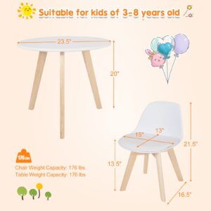 KOTEK Kids Table and Chair Set, Kids Activity Table and 2 Chair with Padded Seat for Ages 3-8, Toddler Table Set for Playroom, Kindergarten, Bedroom