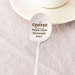 Funny Coffee Spoons Gifts for Best Friend Christmas Gifts for Women Birthday Gifts for Teen Girls Boys Stocking Stuffers for Men Inspirational Encouragement Gifts for Coworkers Leaving Gift Ideas