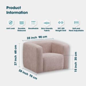 RELXTIME Inflatable Chair Air Couch Outdoor Indoor Sofa,Blow Up Couches for Camping,Patio,Backyards,Livingroom with Air Pump (Pink)