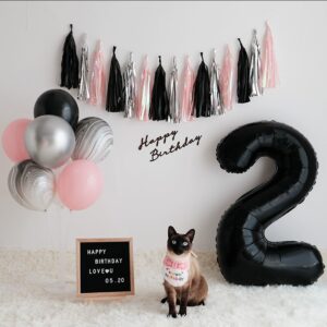 YFHVJTKO 40 Inch Black Number 0 Foil Balloons 0 Celebration Decorations for 0 Birthday Party Wedding Bridal Shower Engagement Photo Shoot Anniversary Decoration, 0 Balloon (Black Number 0)