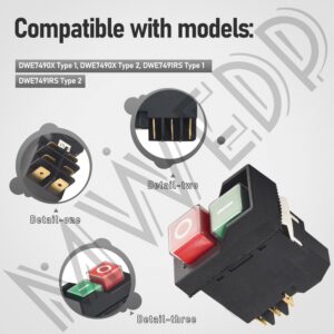 MWEDP N603746 Table Saw On-Off Magnetic Switch Compatible with D-eWalt Table Saw, Fits Model DWE7485 DWE7491RS DWE7491RS