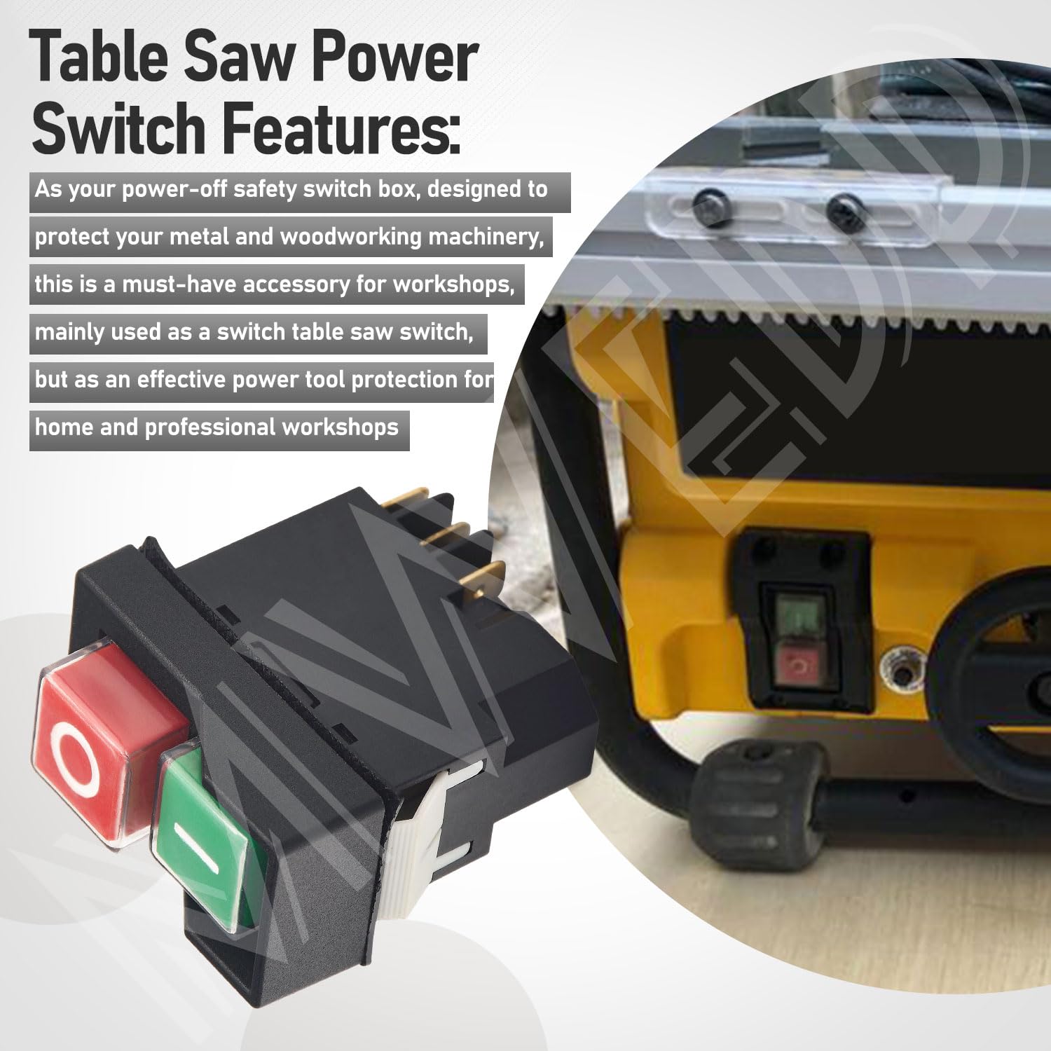 MWEDP N603746 Table Saw On-Off Magnetic Switch Compatible with D-eWalt Table Saw, Fits Model DWE7485 DWE7491RS DWE7491RS