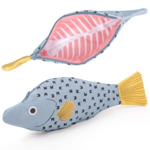 elephtree fish shape novelty pencil case fish pen bag fish coin purse funny pencil pouch with simulated fishbone lining