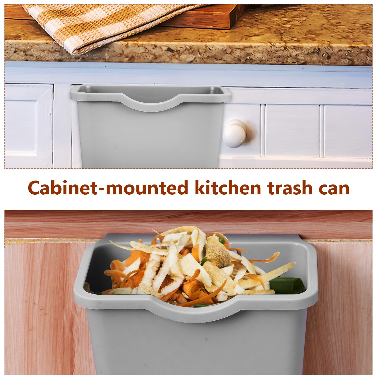 EXCEART Rv Kitchen Trash Can Kitchen Garbage Bin Trash Container Kitchen Compost Bucket Small Hanging Trash Can Under Sink Garbage Can Kitchen Garbage Bucket Cabinet Door Waste Bin Plastic