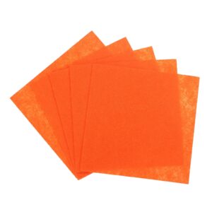 rebower soft felt sheets acrylic fabric soft felt craft sheets [for diy creative crafts projects and decoration] - 4 inch x 4 inch/orange / 42pcs