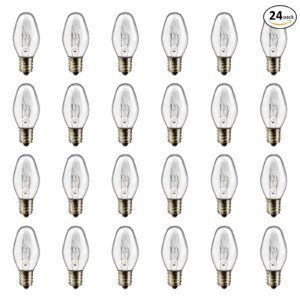 salt lamp bulbs, 15 watt night light bulbs - c7 replacement bulbs for scentsy wax warmer, dimmable scentsy light bulbs, e12 bulbs for household salt lamps, 24 packs