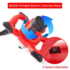 Ganggend 2300W Handheld Electric Concrete Mixer Portable Cement Mixer with 6 Adjustable Speed Mortar Mixer Mud Mixer for Mixing Mud Cement Mortar Paint Fodder