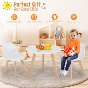 KOTEK Kids Table and Chair Set, Kids Activity Table and 2 Chair with Padded Seat for Ages 3-8, Toddler Table Set for Playroom, Kindergarten, Bedroom