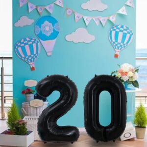 YFHVJTKO 40 Inch Black Number 0 Foil Balloons 0 Celebration Decorations for 0 Birthday Party Wedding Bridal Shower Engagement Photo Shoot Anniversary Decoration, 0 Balloon (Black Number 0)