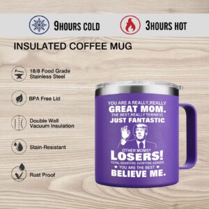 Abledn Christmas Gifts for Mom, Women, Wife - You're A Really Great Mom Coffee Mug - Christmas Gifts for Mom Women Wife, Mother Birthday Gifts for Mom from Daughter Son (14OZ Purple)