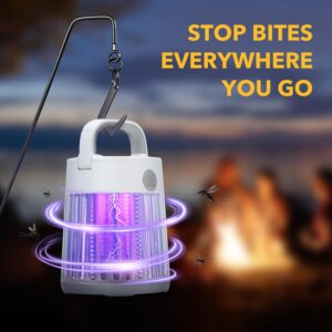 BuzzBGone Mosquito Zapper Rechargeable Indoor - Portable Electric Mosquitoes and Flying Insect Trap Light | High Powered Wireless Killer Lamp | Must Haves for Kitchen, Camping, Room, Home