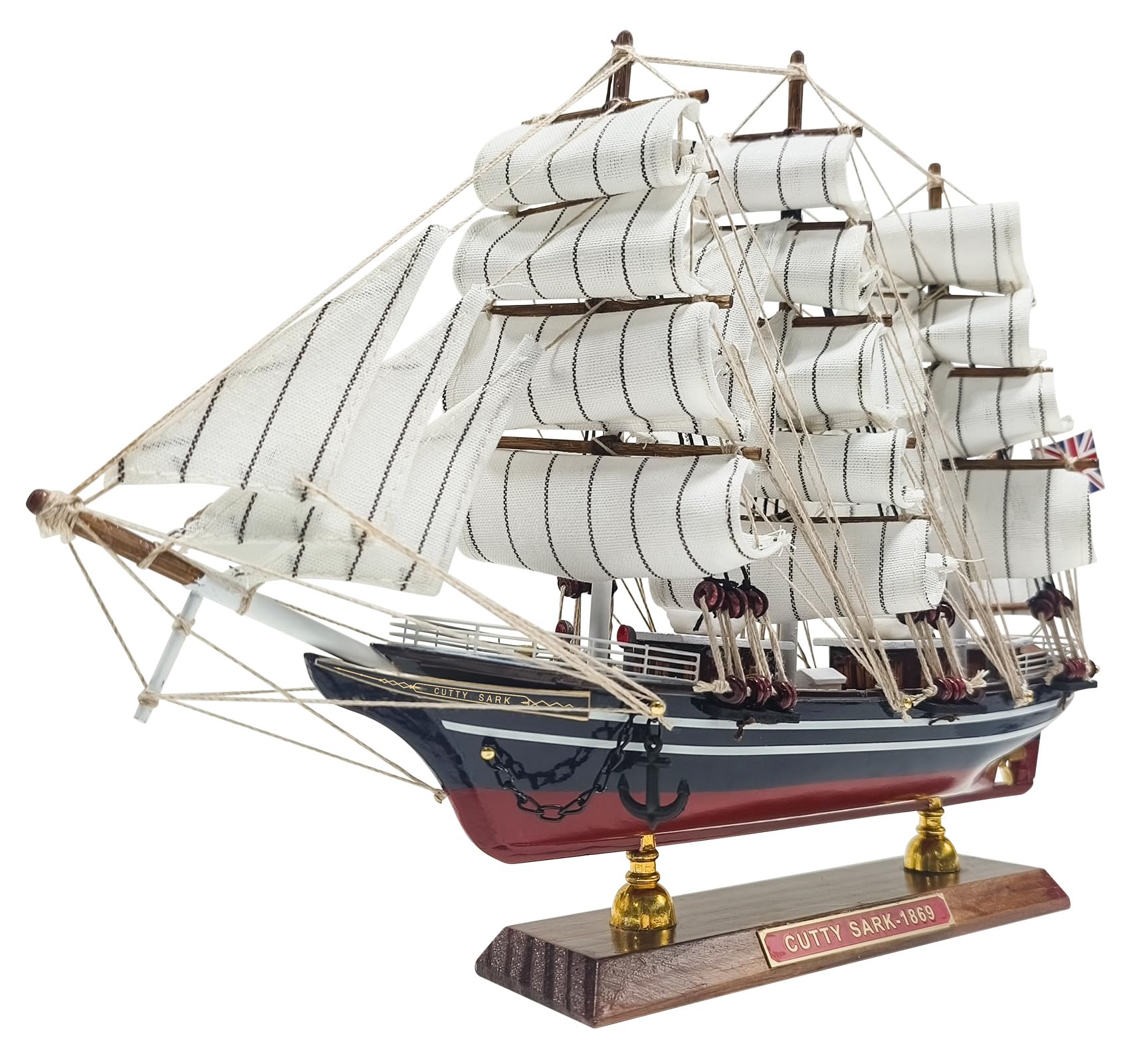 SAILINGSTORY Wooden Model Ship Clipper Cutty Sark 1/195 Scale Replica Ship Model Sailboat Decor Small