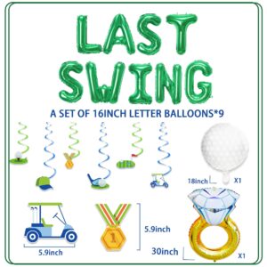 9 PCS Last Swing Green Balloons Golf Bridal Shower Decoration Golf Wedding Bride to Be Party Decoration Golf Bachelorette