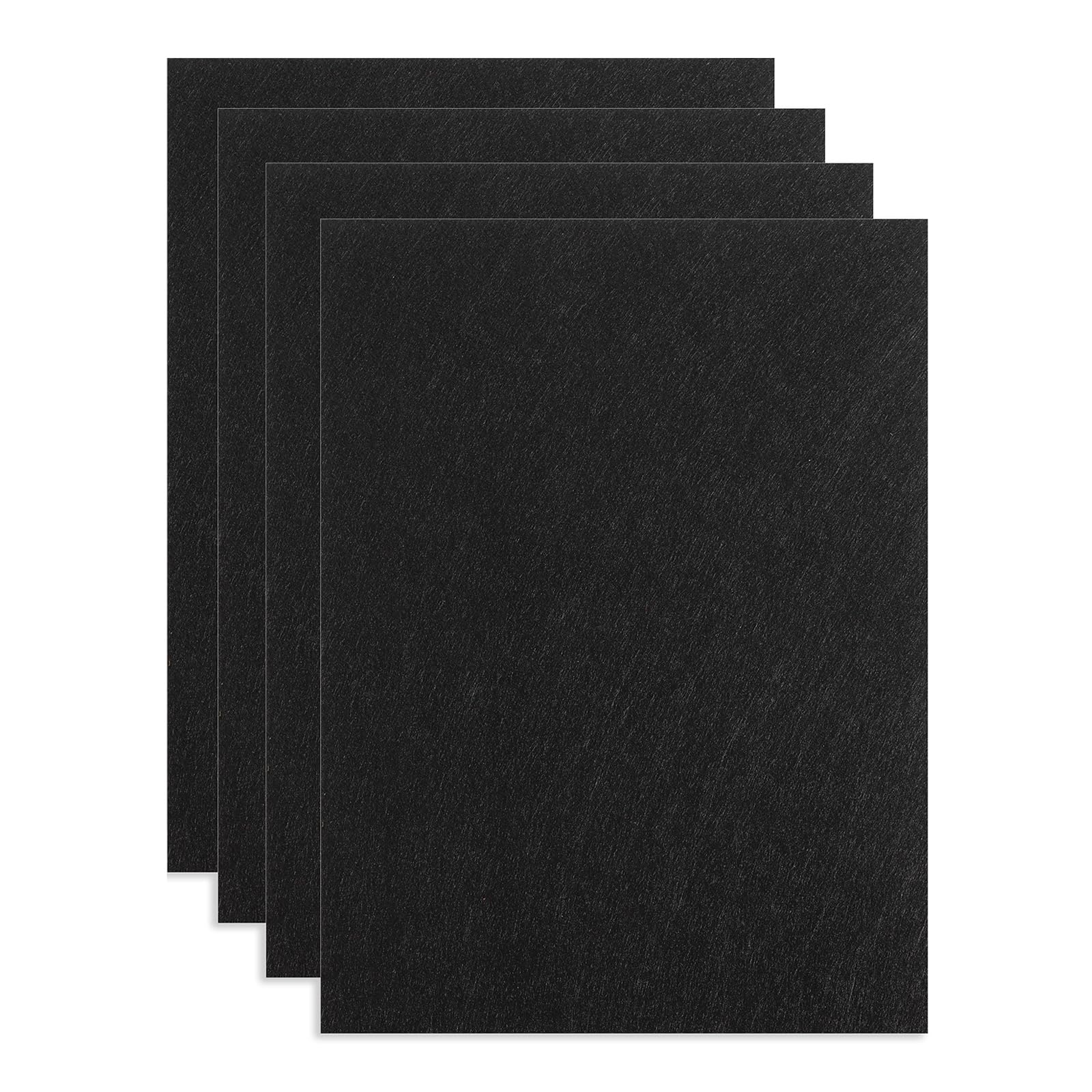 ChenTeng 4PCS Self Adhesive Felt Sheet for Crafts, A4 Size 2mm Thick Non-Stiff Felt Fabric Sheets for DIY/Sewing and Arts & Crafts (8.3" x 11.8", Black)