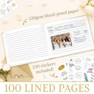 Premium Wedding Guest Book Set, Includes Slipcase Box, 100 Pages, and 200 Stickers, Perfect for Wedding Reception, Bridal Shower, and Special Events