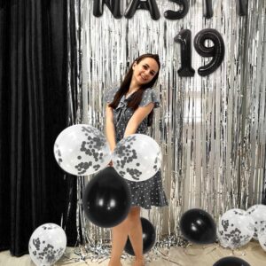 Nasty 19 Birthday Decoration Black 19th Birthday Decorations Nasty 19 Sign Funny Birthday Decoration Balloons 19 Years Old Theme Decor for Man