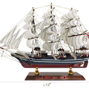 SAILINGSTORY Wooden Model Ship Clipper Cutty Sark 1/195 Scale Replica Ship Model Sailboat Decor Small