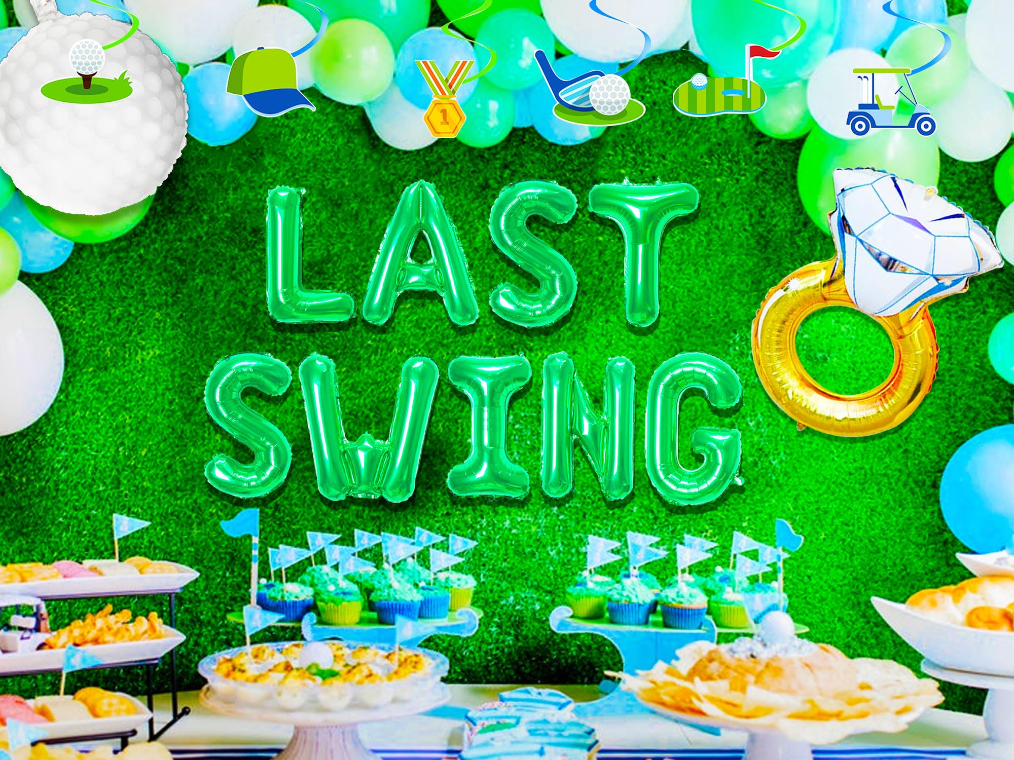 9 PCS Last Swing Green Balloons Golf Bridal Shower Decoration Golf Wedding Bride to Be Party Decoration Golf Bachelorette