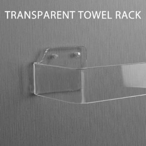 12.6Inches Hand Towel Holder, Self Adhesive Towel Rack for Bathroom Wall Mounted, Acrylic Towel Hanger (Clear)