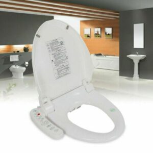 LIYUANJUN Heated Toilet Seat, 110V Electric Bidet with Water Inlet Tube Control Panel for Home Bathroom 0.55L/18.6oz Tank Capacity IPX4 Waterproof 4.92FT Long Power Cord