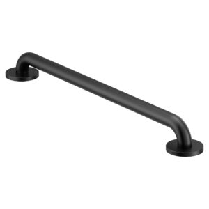 moen concealed grab bar ac matte black 24-inch bathroom safety grab bar, r8724bl