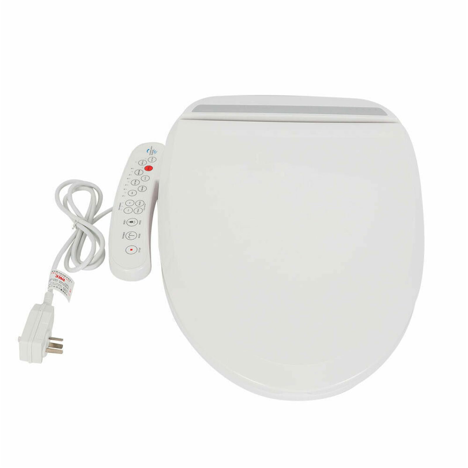 LIYUANJUN Heated Toilet Seat, 110V Electric Bidet with Water Inlet Tube Control Panel for Home Bathroom 0.55L/18.6oz Tank Capacity IPX4 Waterproof 4.92FT Long Power Cord