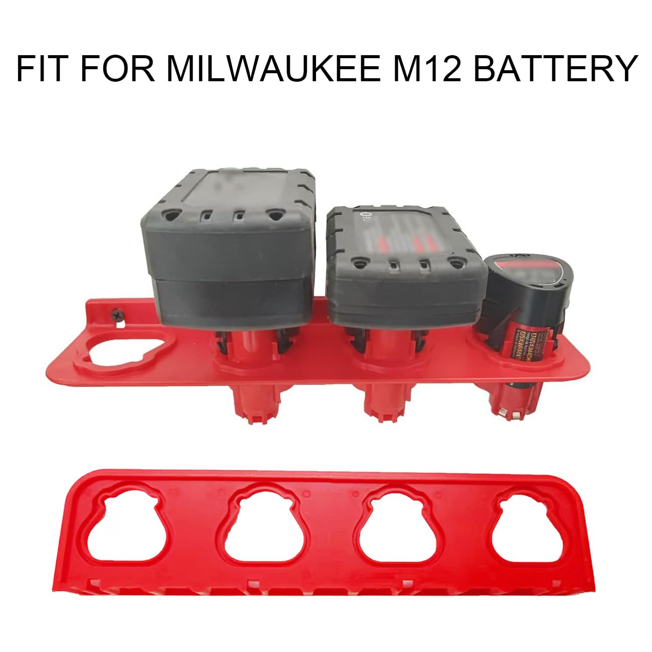 WOLGNKI Plastic Battery Organizer Mount Holder Fit for Milwaukee M18 M12 Battery 1 for 12V and 1 for 18V