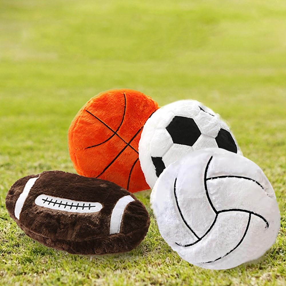 XIYUAN 13.8inch Stuffed Sports Balls Toy Football Basketball Sports Pillow,Kids Pillow Plush Stuffed Throw Pillow Home Decorative Throw Pillows Cushion Sports Toy Gift (Volleyball)