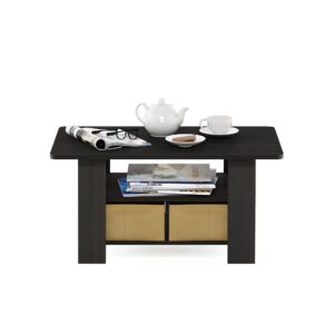 Furinno Andrey Coffee Tables, 18.9(D) x 31.5(W) x 15.6(H) Inches, Dark Espresso/Brown