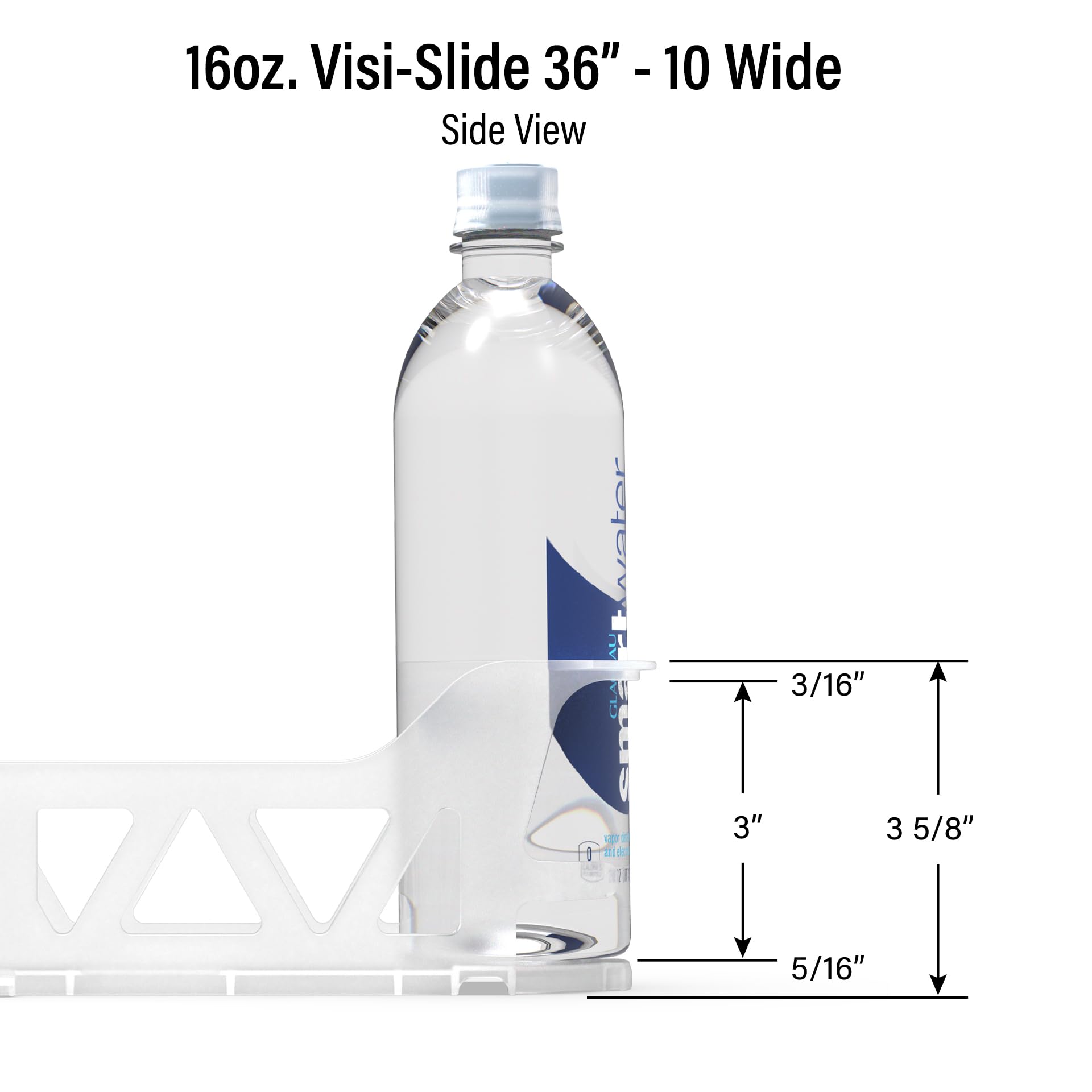 Visi-Slide 14/16oz Soda Beverage Dispenser - Gravity Fed Glide for Angled Shelves for Coolers, Commercial Refrigerators, Cold Vaults (Pack of 3) Drink Organizer for Cans, Bottles and More