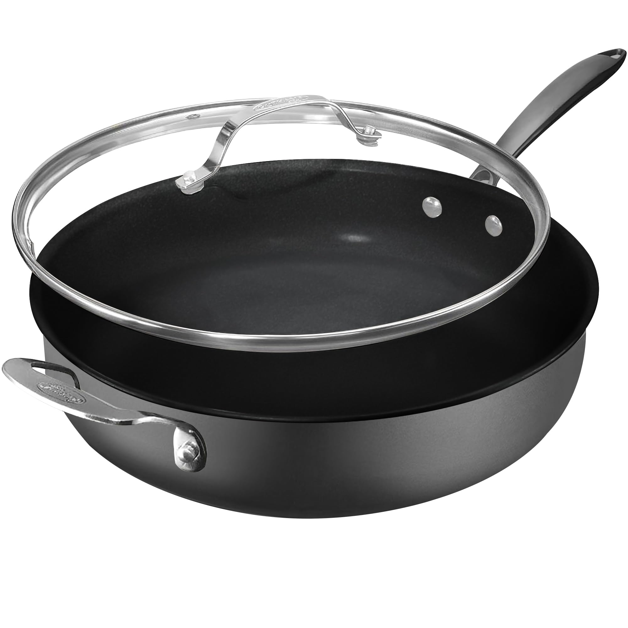 Granitestone Armor Max 5.5 Quart.Sauté Pan with Lid - 12 Inch Non Stick Deep Frying Pan with Lid, Large Frying Pan, Oven Safe Skillet with Lid, Multipurpose Jumbo Cooker, Stovetop/Dishwasher Safe…