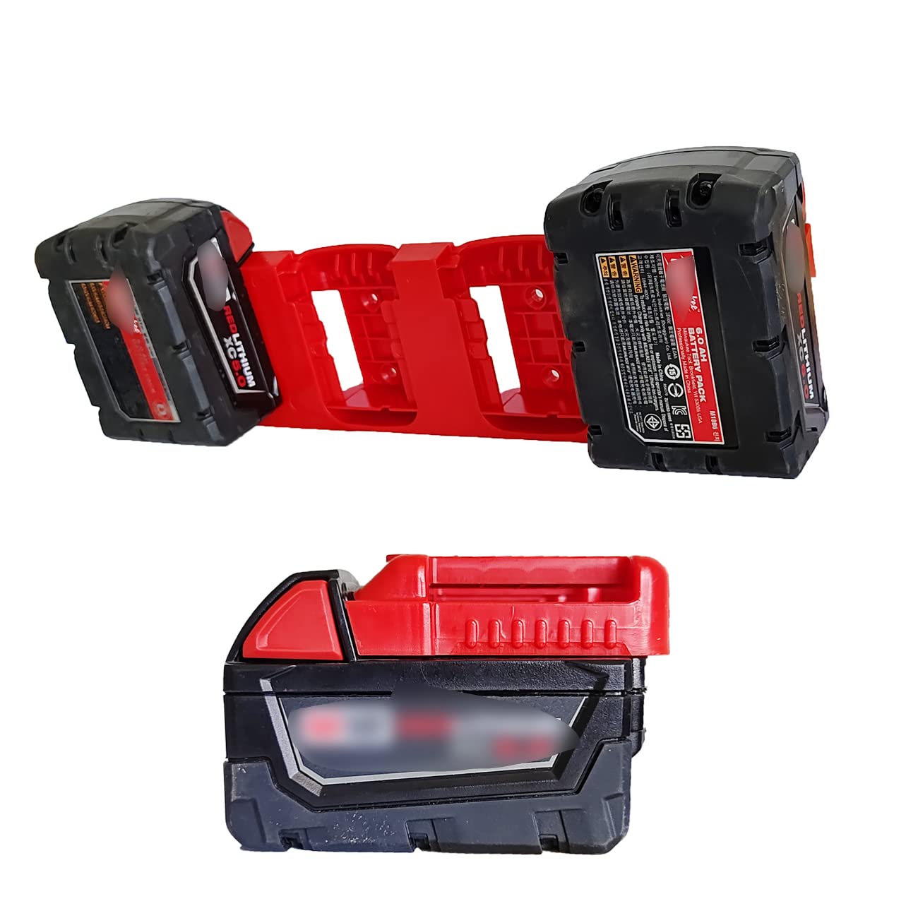 WOLGNKI Plastic Battery Organizer Mount Holder Fit for Milwaukee M18 M12 Battery 2 for 12V and 2 for 18V