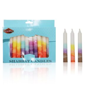 majestic giftware 12-pack shabbat candles - (shc2) | 5.5 inch dripless handcrafted traditional shabbos candles | premium quality wax | fits standard candle holders (white mix)