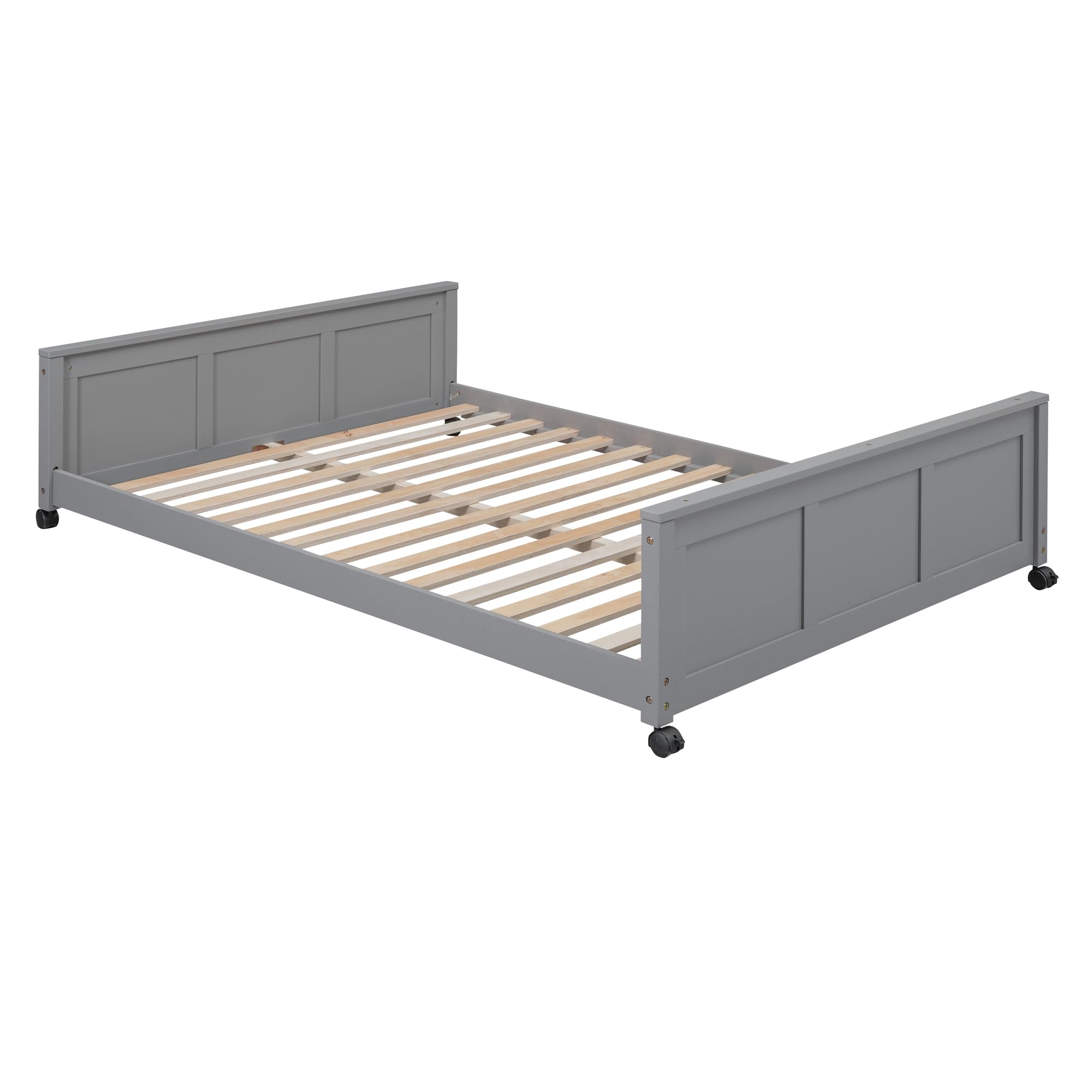 Full Over Full Loft Bed with Desk and Storage Drawers, Wood Bunk Loft Bunk Bed for Kids, Can Be Separated into A Full Size Platform Bed Frame and A Loft Bed for Girls Boys Teens, Gray