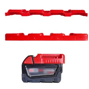 WOLGNKI Plastic Battery Organizer Mount Holder Fit for Milwaukee M18 M12 Battery 2 for 12V and 2 for 18V