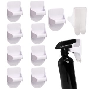 topzea 10 pack spray bottle holder wall mount, spray bottle hanger adhesive hooks easy install wall hanging cleaning bottles organizer storage racks for cabinet, kitchen, bathroom