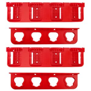 WOLGNKI Plastic Battery Organizer Mount Holder Fit for Milwaukee M18 M12 Battery 2 for 12V and 2 for 18V