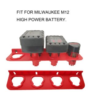 WOLGNKI Plastic Battery Organizer Mount Holder Fit for Milwaukee M18 M12 Battery 2 for 12V and 2 for 18V