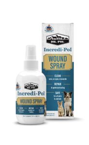 dr. pol incredi-pol wound spray for dogs, cats, horses, and all animals - dog wound care to clean cuts, scrapes, hot spots, and more - repair skin and promote healing - 3 fluid ounces