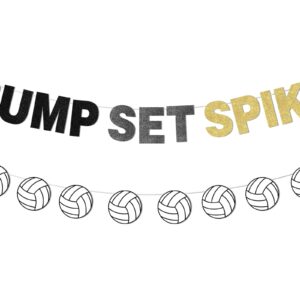 Sursurprise Volleyball Party Decorations, Bump Set Spike Banner, Volleyball Party Banner for Birthday Baby Shower Sports Party Supplies