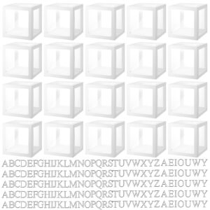 engrowtic 20 pcs transparent balloon boxes baby boxes with 165 letters clear balloon box blocks for baby shower gender reveal grad birthday party bridal wedding anniversary backdrop decoration (white)