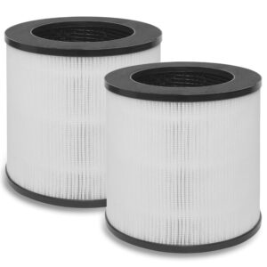 lhari true hepa replacement filter compatible with ma air purifier 14/14b/14w models, 3-in-1 h13 true hepa with activated carbon filter, 2-pack