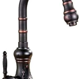 Kitchen & Bath Fixtures Taps Faucet,Full Copper Carved Rotating Faucet Retro EuropUPC Style Basin Faucet, C,B