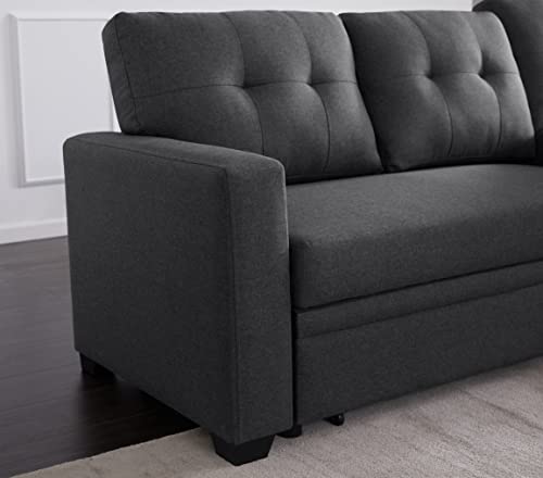 Devion Furniture Crystals Sleeper Sofa, Dark Gray